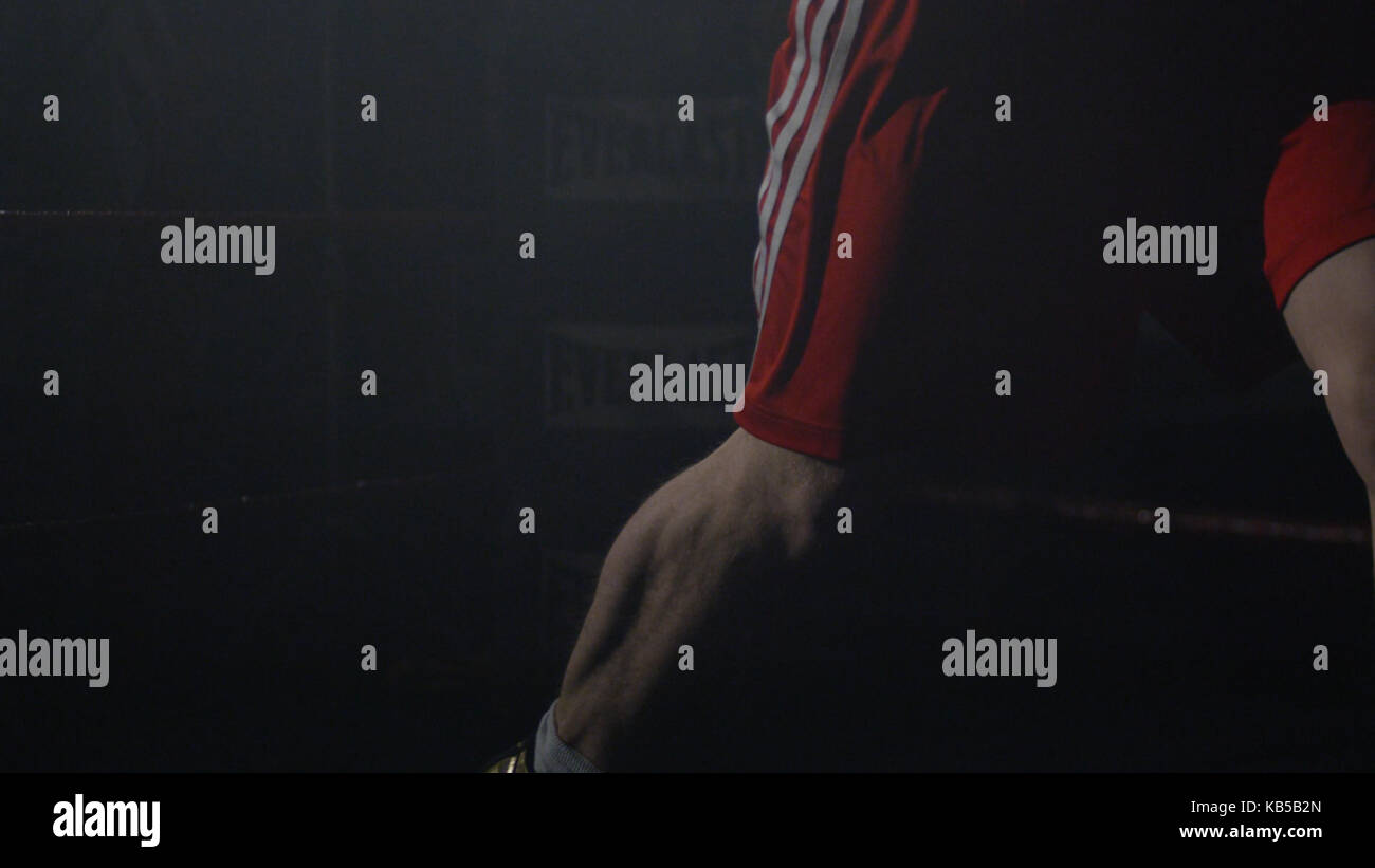 Boxer doing exercises legs. Endurance training for a boxer, you only ...