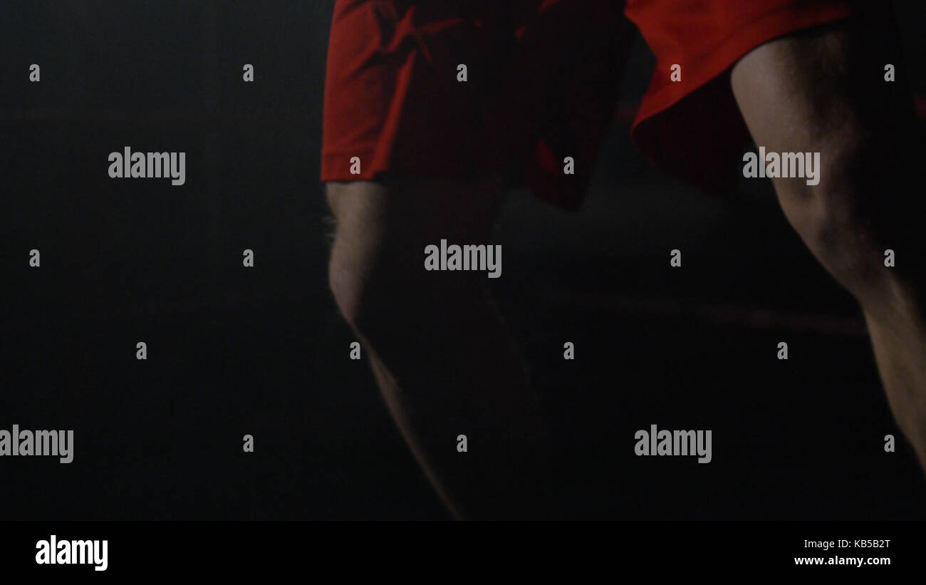 Boxer doing exercises legs. Endurance training for a boxer, you only ...