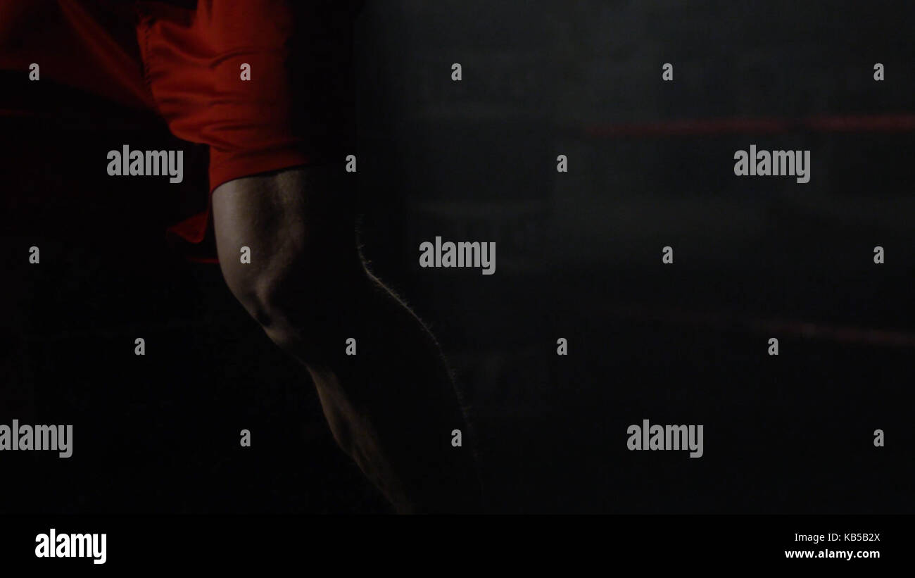 Boxer doing exercises legs. Endurance training for a boxer, you only ...