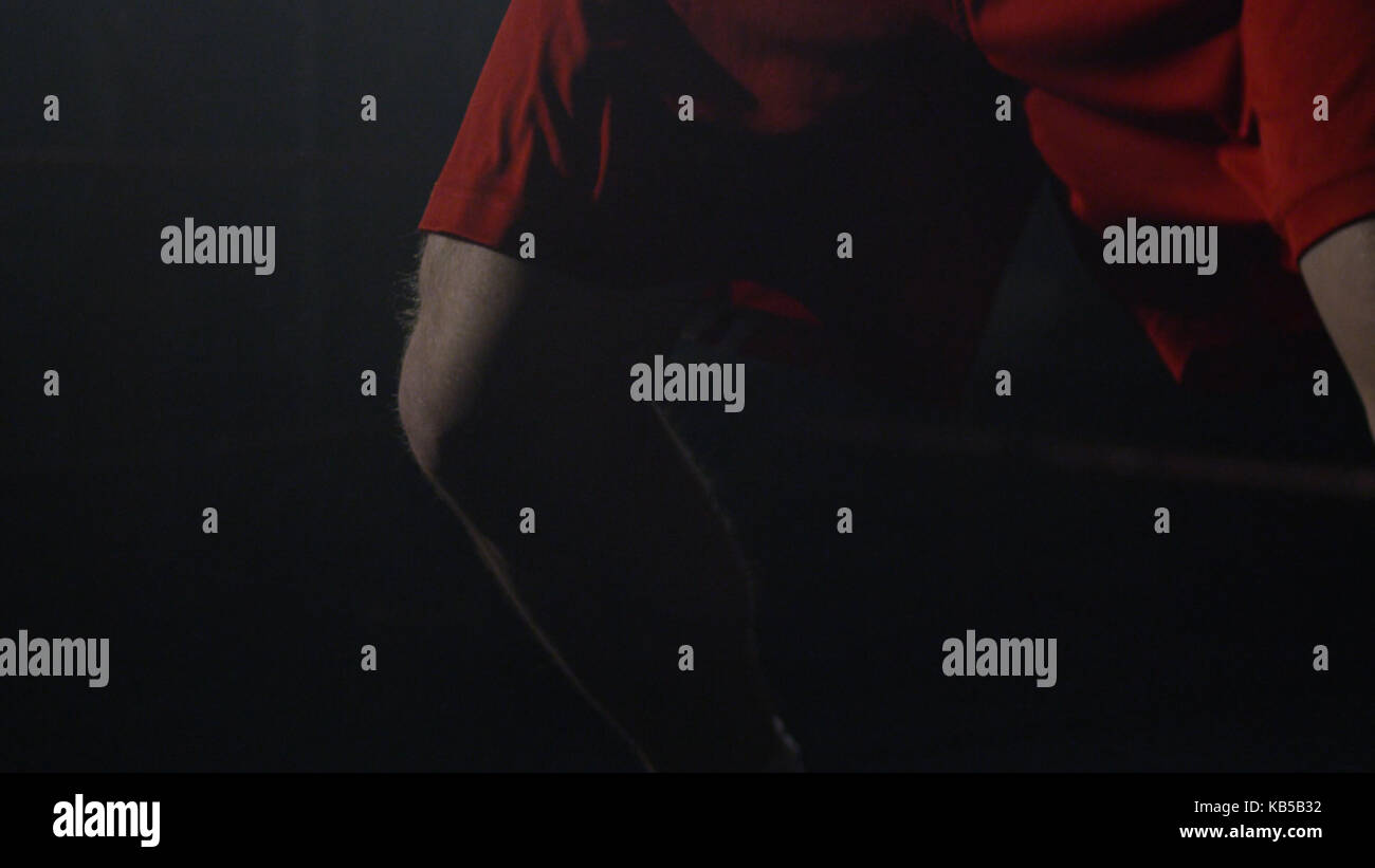 Boxer doing exercises legs. Endurance training for a boxer, you only ...