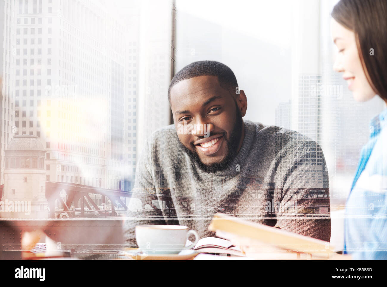 Delighted young man having incredible mood Stock Photo - Alamy