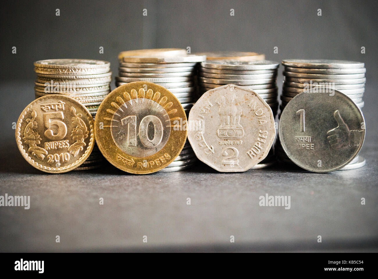 Indian currency coins Stock Photo - Alamy