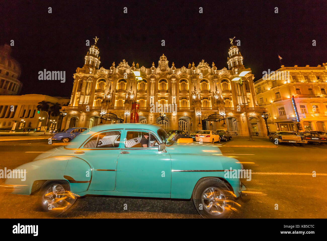 Classic American car being used as a taxi, locally known as almendrones ...