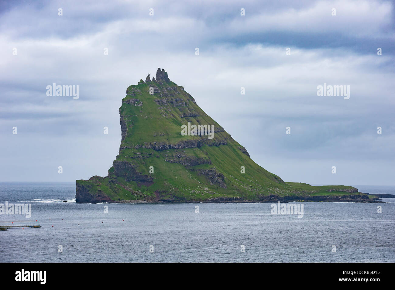 The island of Tindholmur, Vagar, Faroe Islands, Denmark, Europe Stock ...