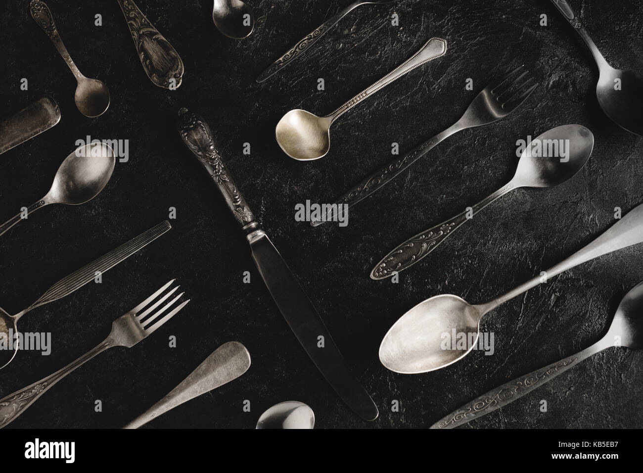 Vintage silverware nobody hi-res stock photography and images - Alamy