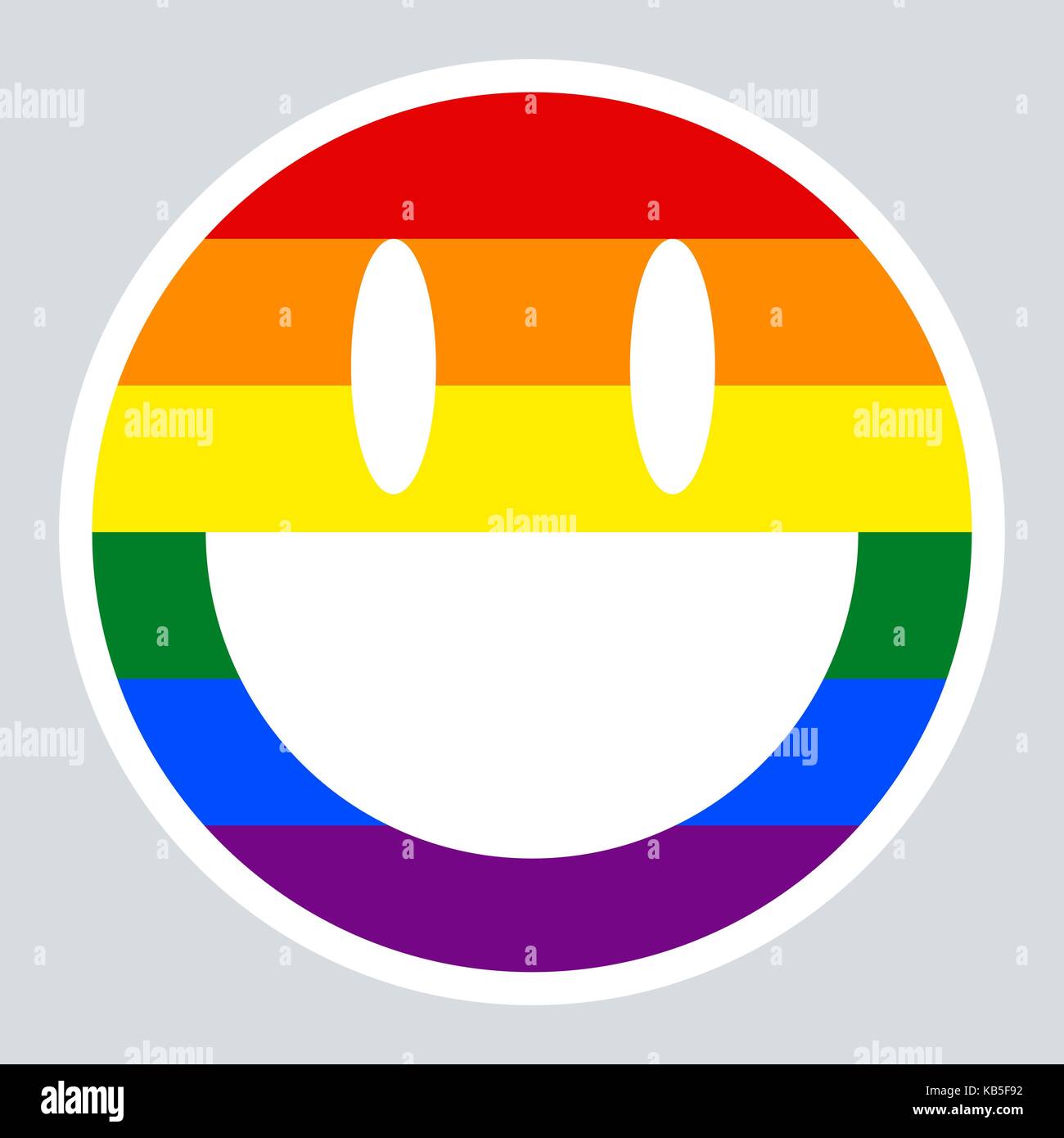 Emoticon smiley icon happy smiling face painted in the colors of the ...