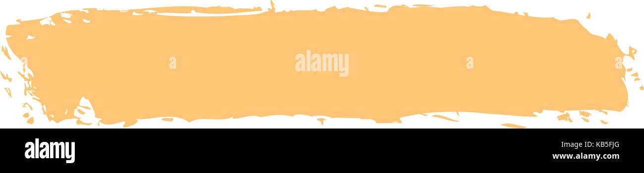 Yellow paint brush stroke ink sketch drawing created in handmade ...