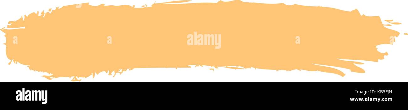 Yellow paint brush stroke ink sketch drawing created in handmade ...