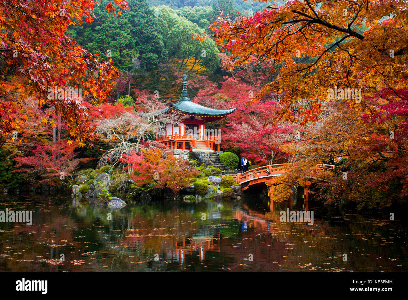Iconic view of Daigoji Temple in autumn. Kyoto, Japan. A World Heritage ...