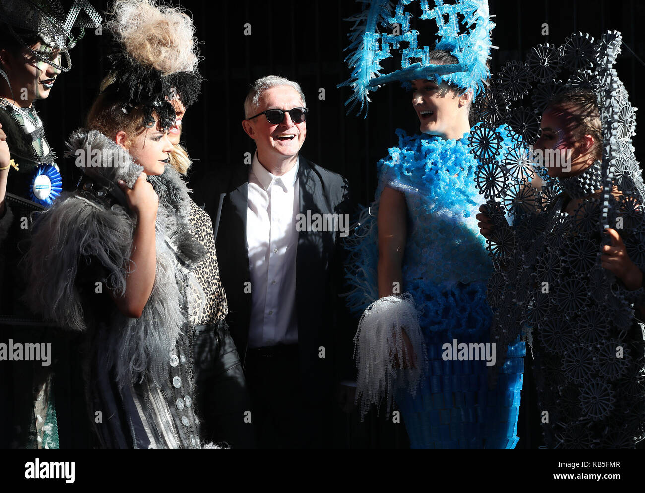 Judge Louis Walsh shares a joke with last years finalists the callout ...