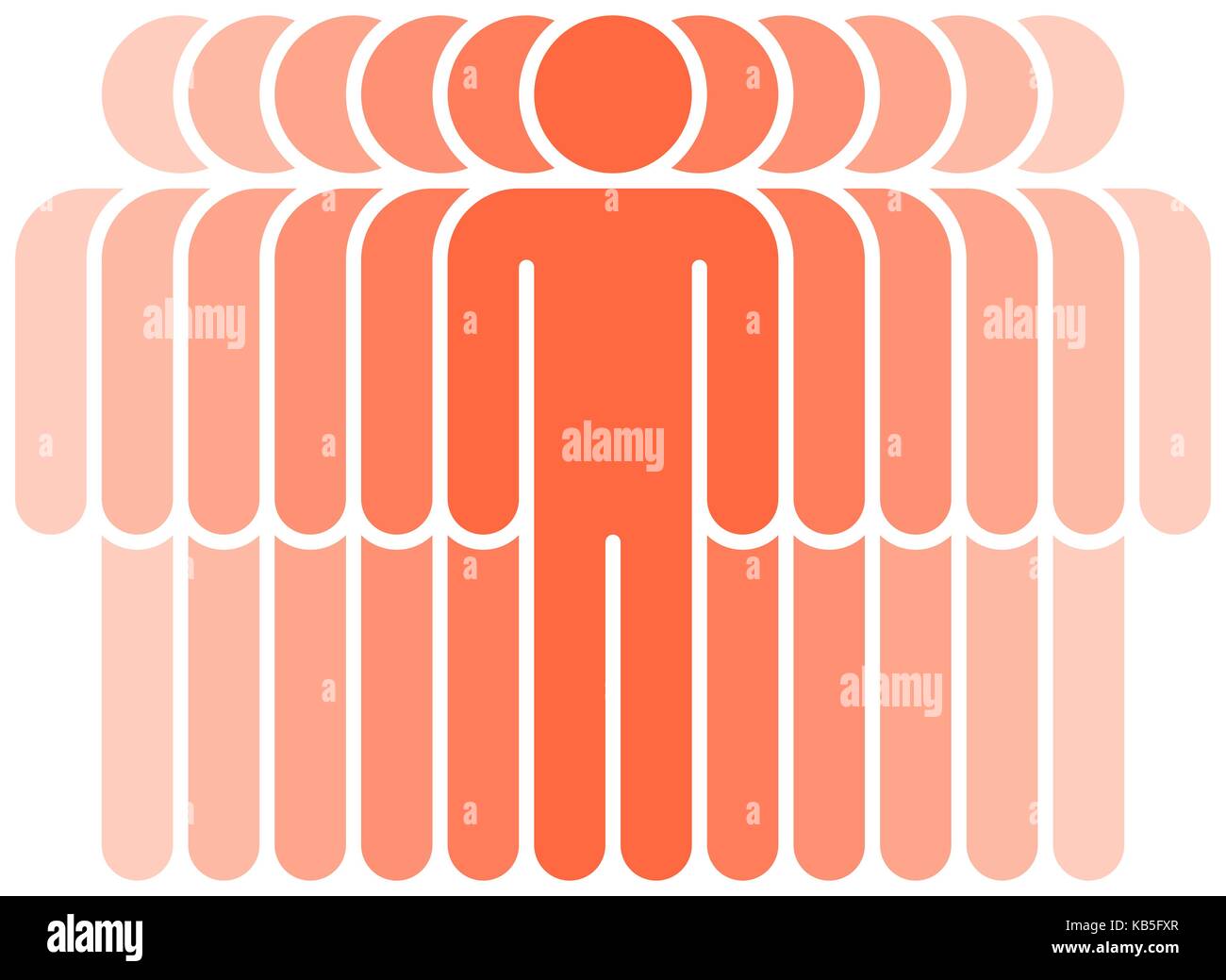 Logotype in the form of eleven people standing with hands down painted ...