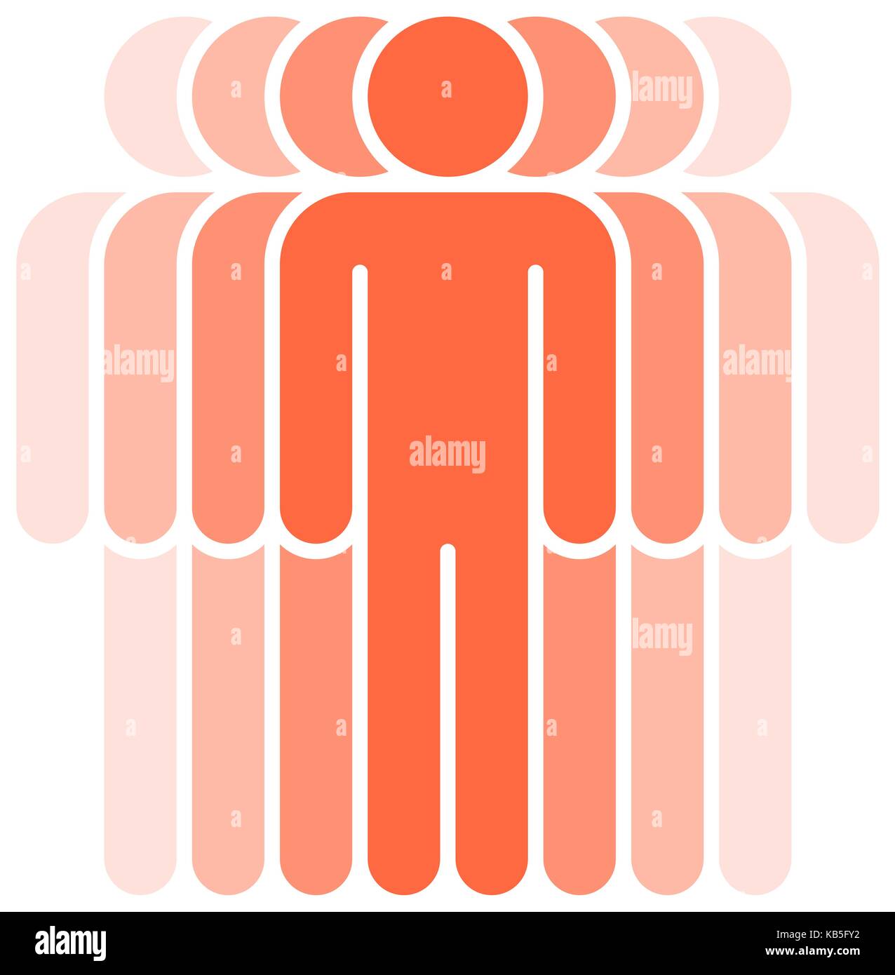 Logotype in the form of seven people standing with hands down painted ...