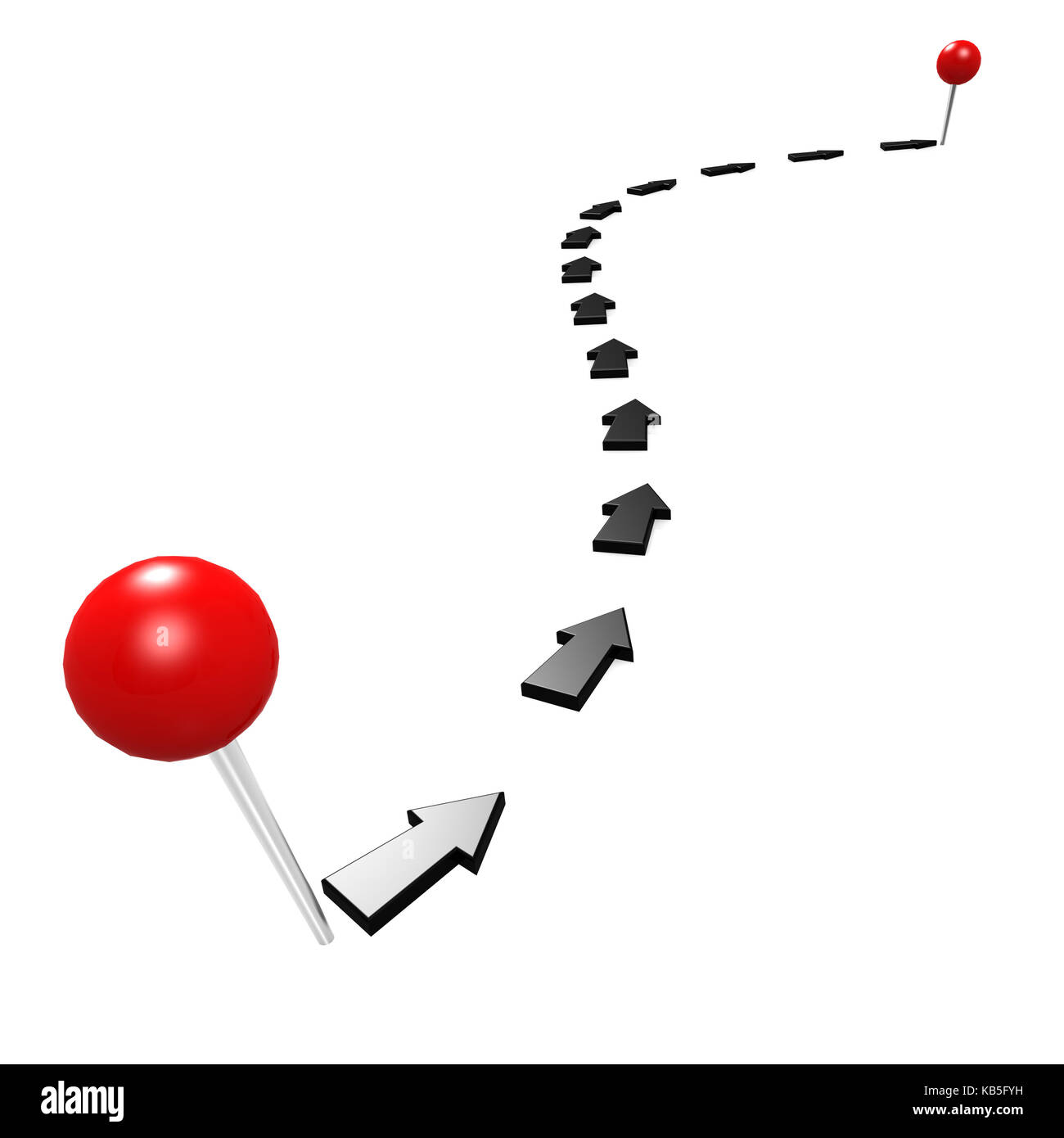 Road map path pin Cut Out Stock Images & Pictures - Alamy