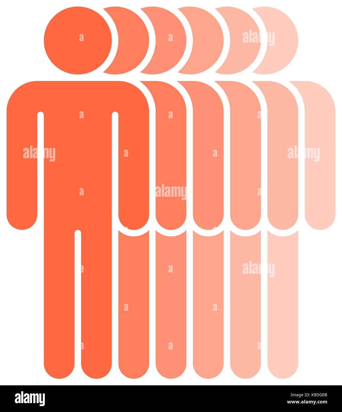 Logotype in the form of six people standing with hands down painted in ...