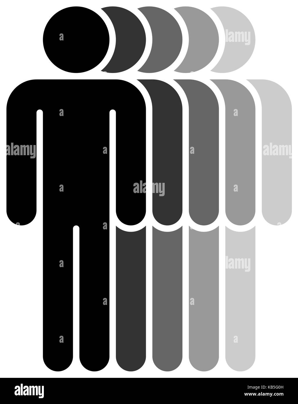 Logotype in the form of five people standing with hands down painted in ...