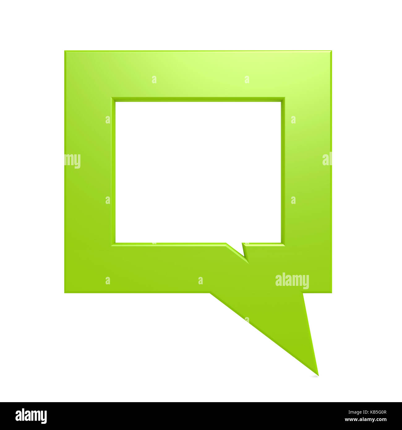 Square green speech bubble Stock Photo - Alamy