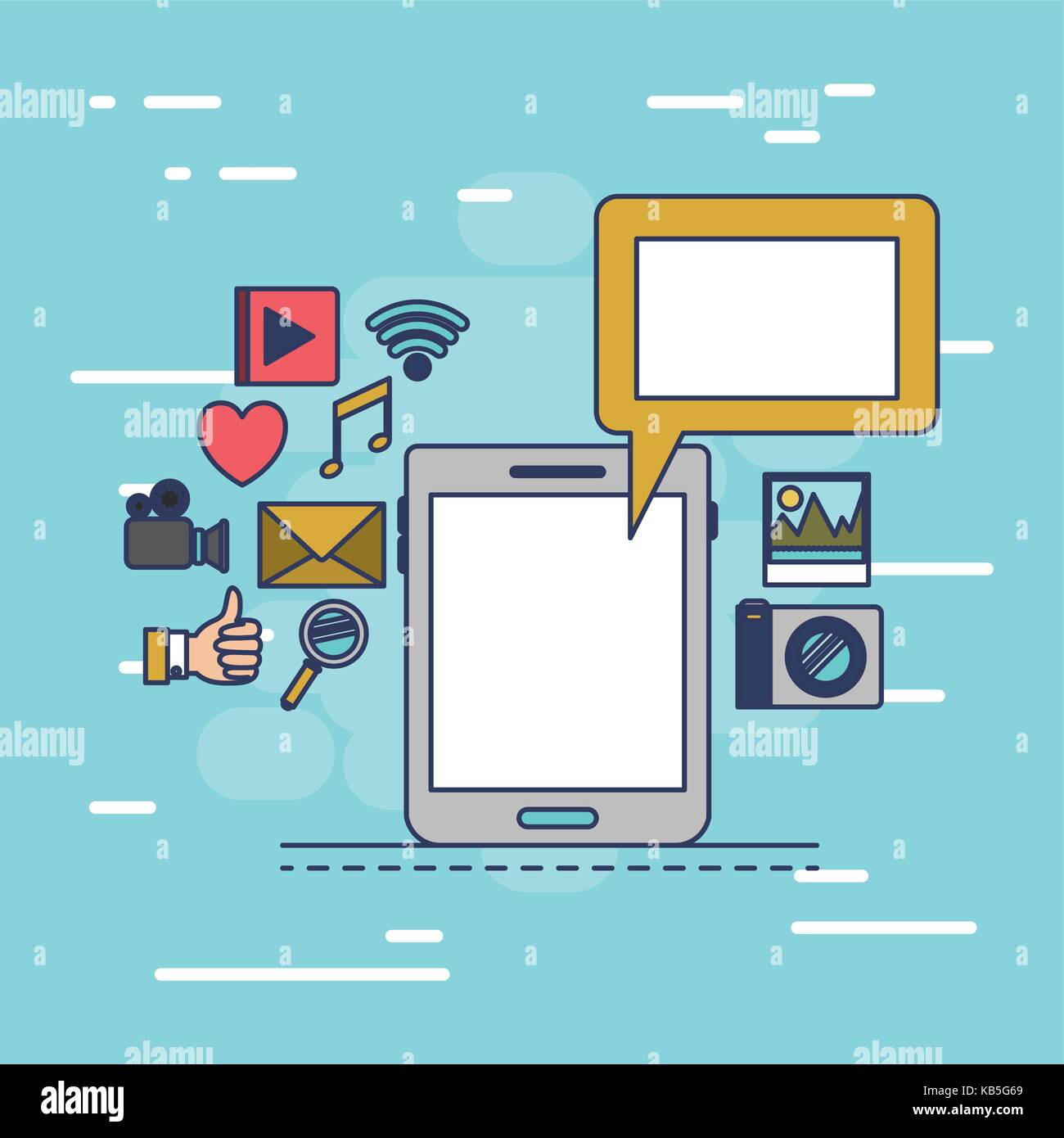 multimedia application in device tech tablet on colorful decorative ...