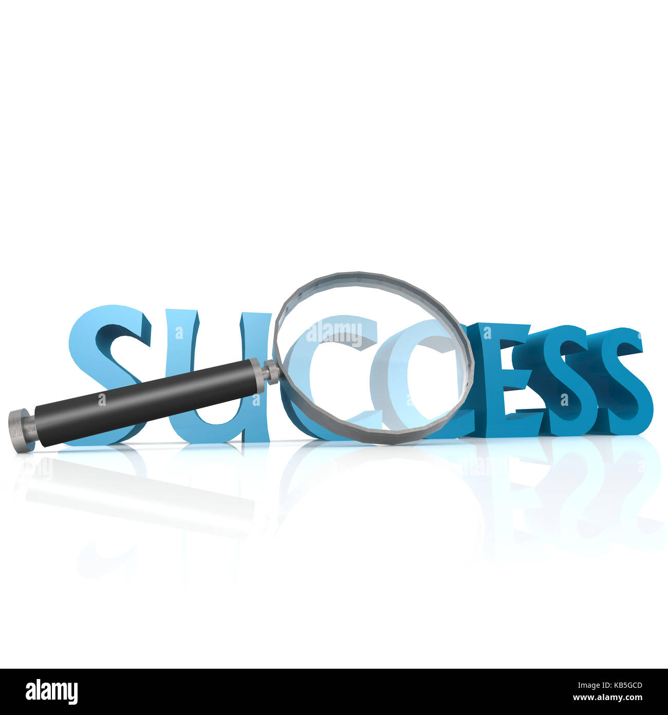 Magnifying glass with blue success word Stock Photo - Alamy