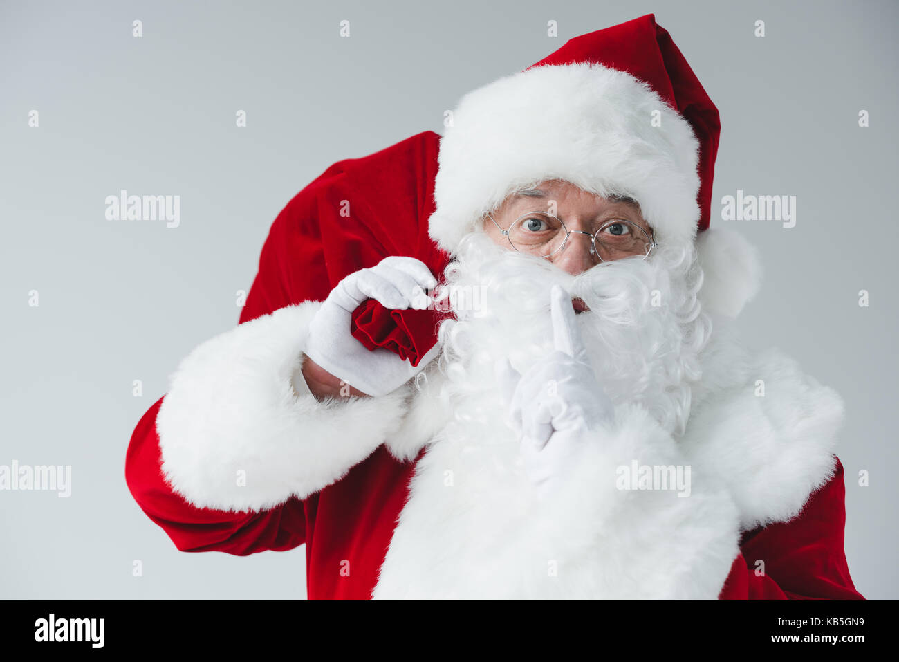 santa claus holding bag Stock Photo - Alamy