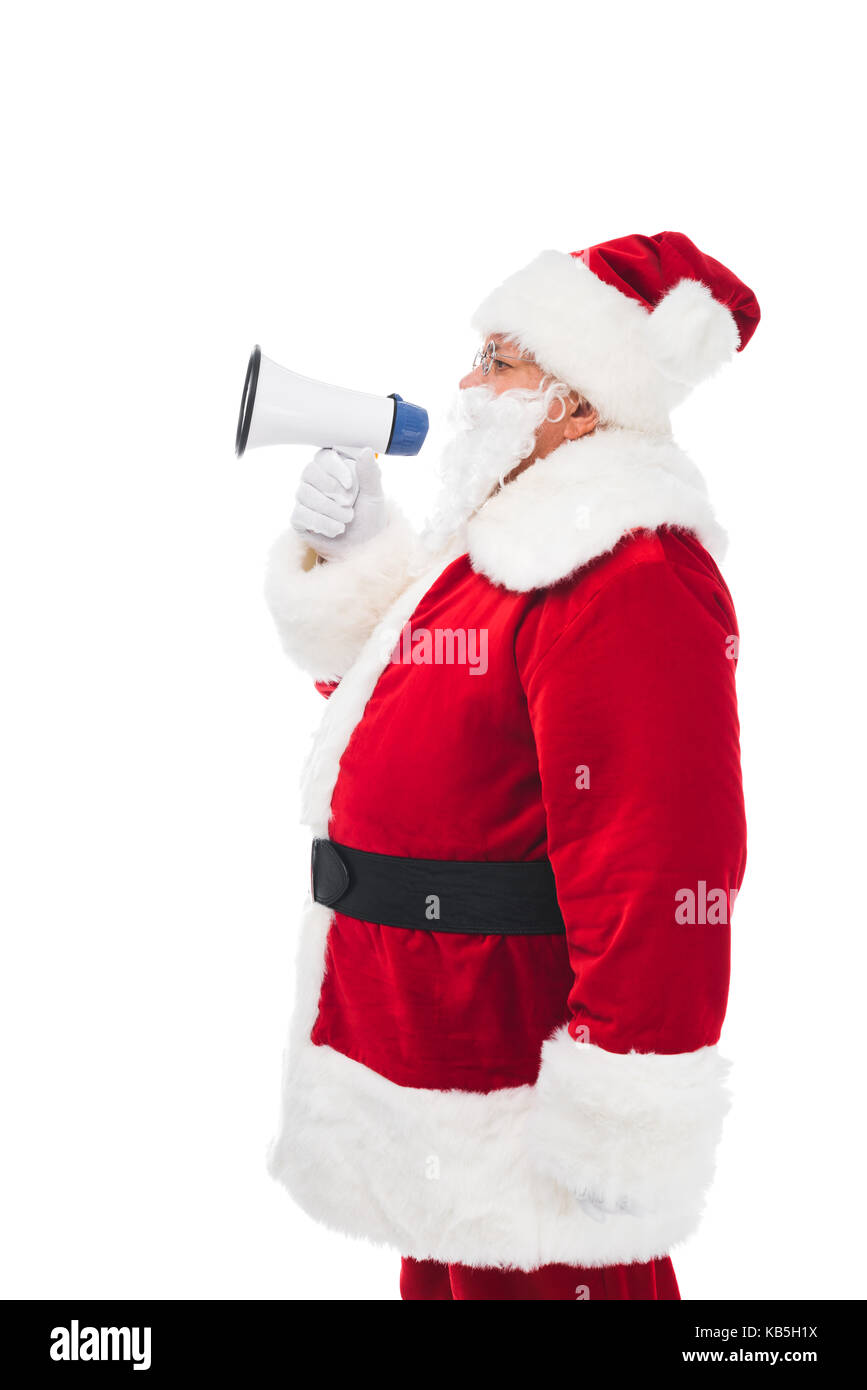 santa claus with megaphone Stock Photo - Alamy