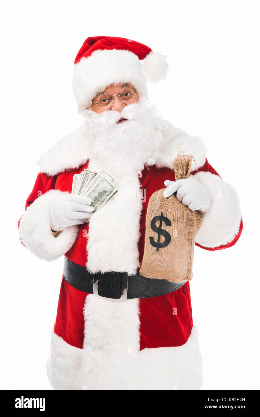 santa claus with money Stock Photo - Alamy