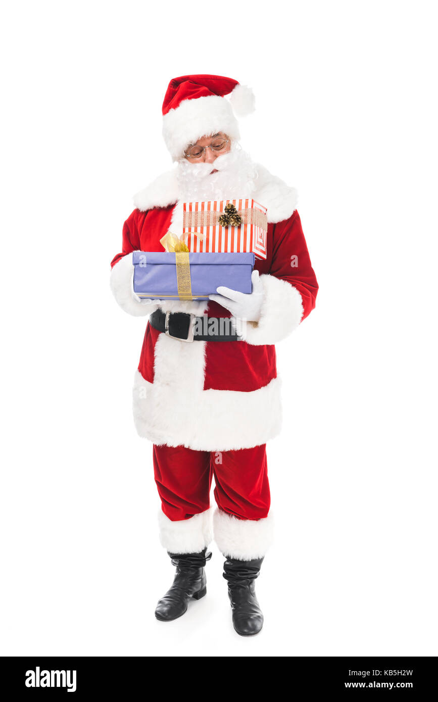 santa claus with gift boxes Stock Photo - Alamy