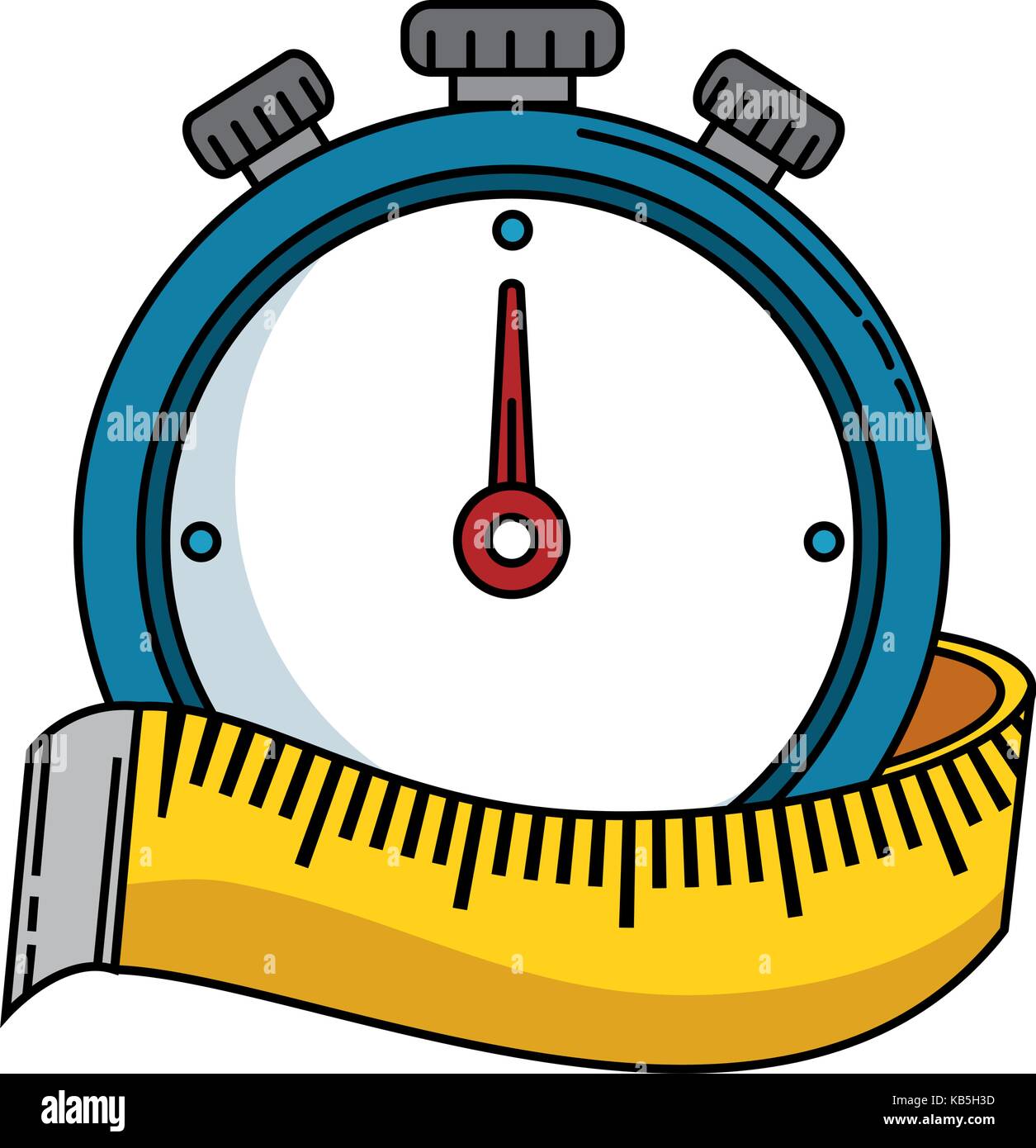 chronometer timer with tape measure vector illustration design Stock ...
