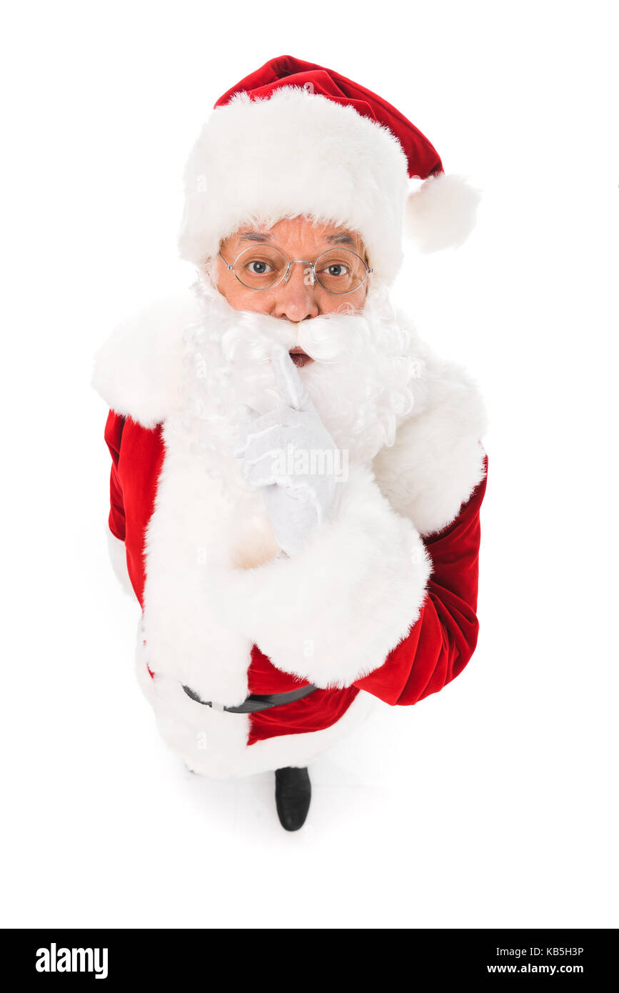 Happy santa claus gesturing Cut Out Stock Images & Pictures - Alamy