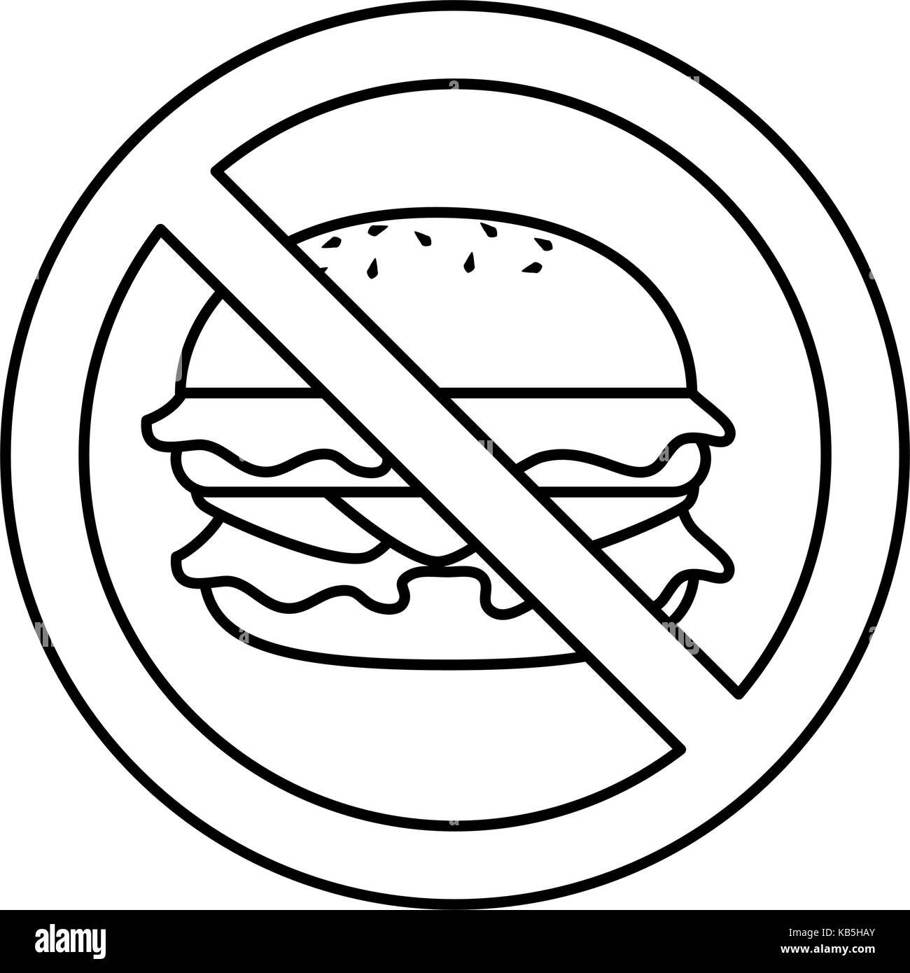 prohibited burger fast food icon vector illustration design Stock ...