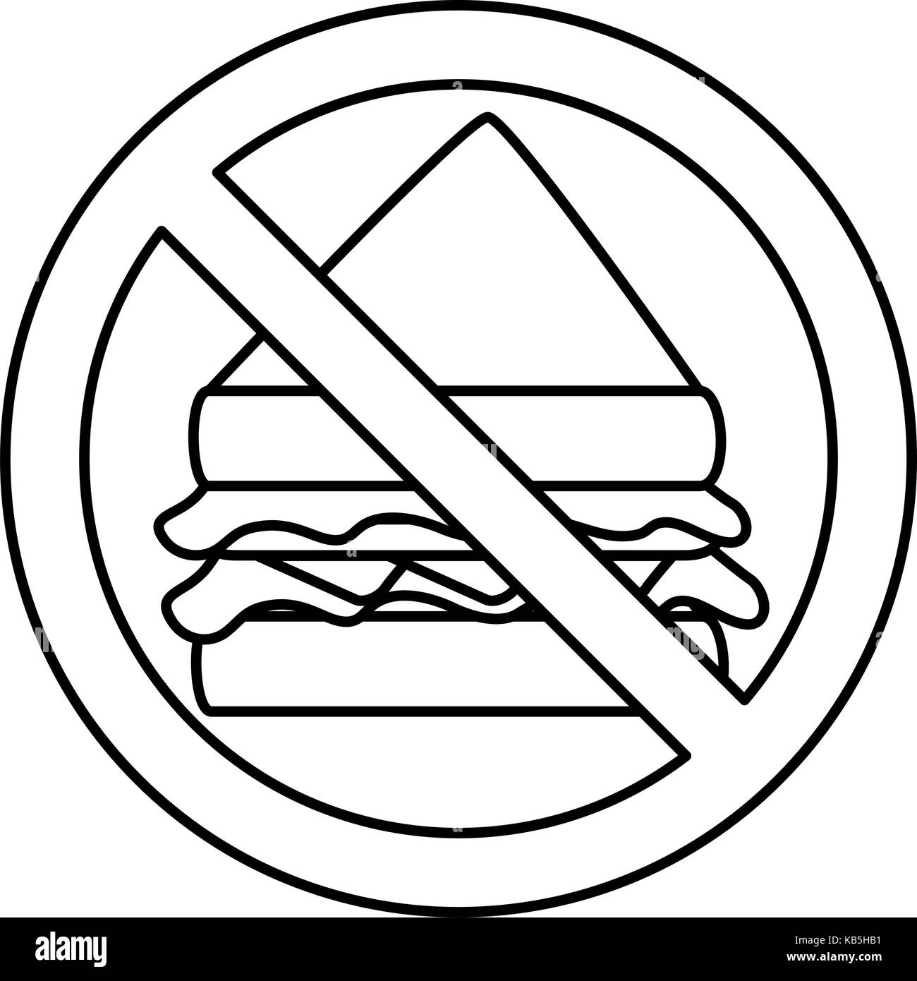 prohibited sandwich fast food icon vector illustration design Stock ...