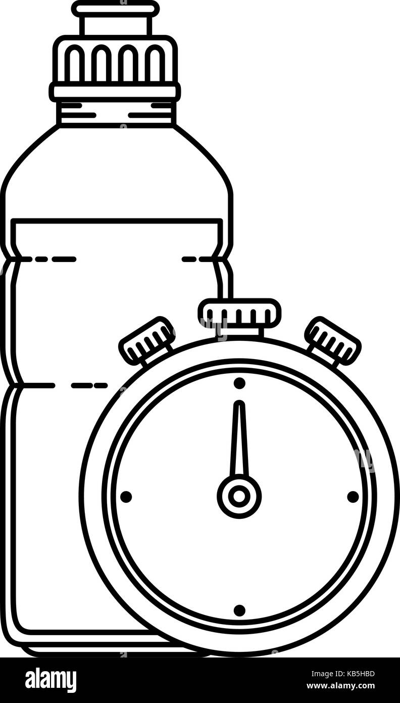 chronometer timer with bottle vector illustration design Stock Vector ...