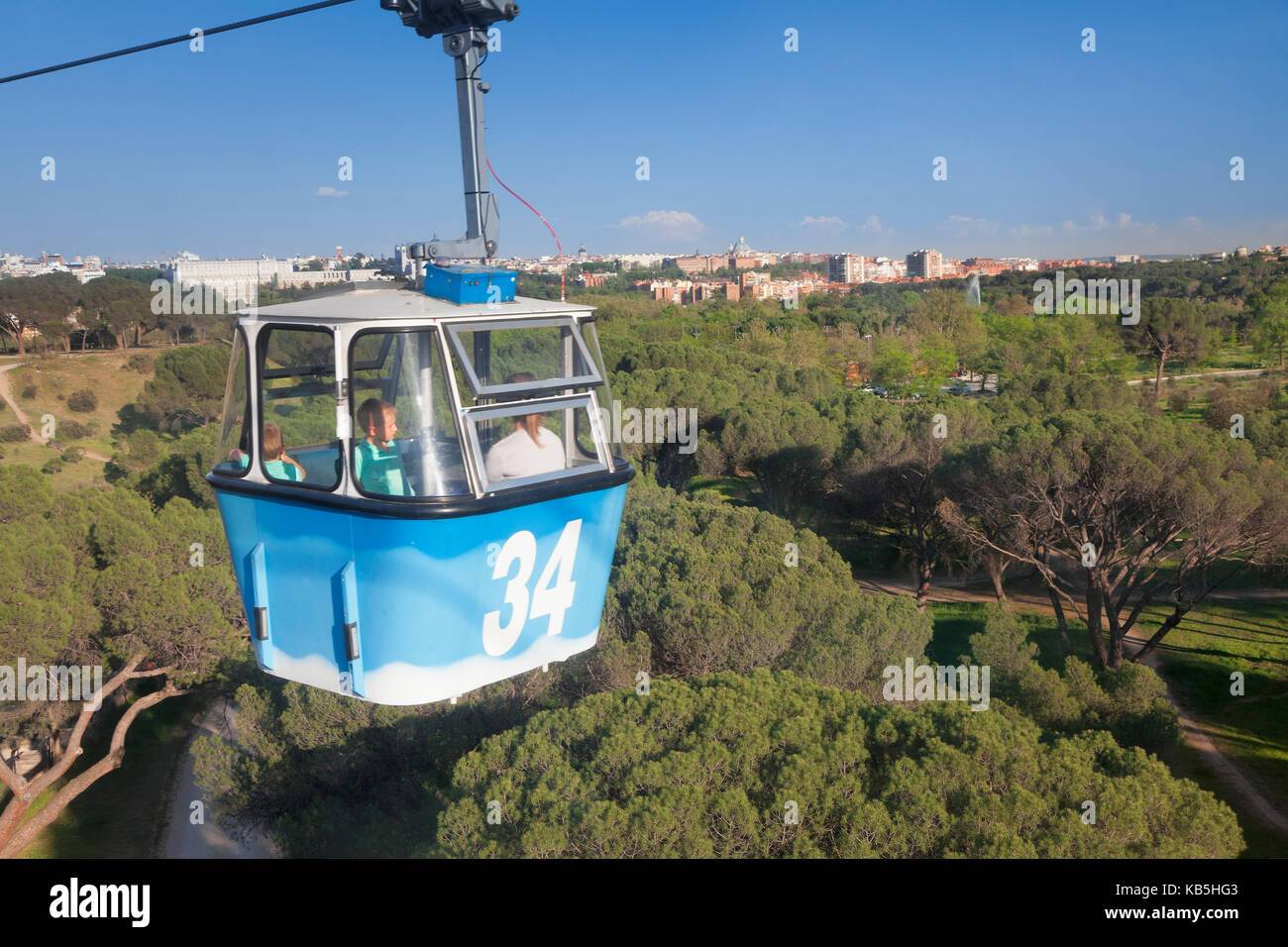 Teleferico, cable car, Casa de Campo Park, Madrid, Spain, Europe Stock ...