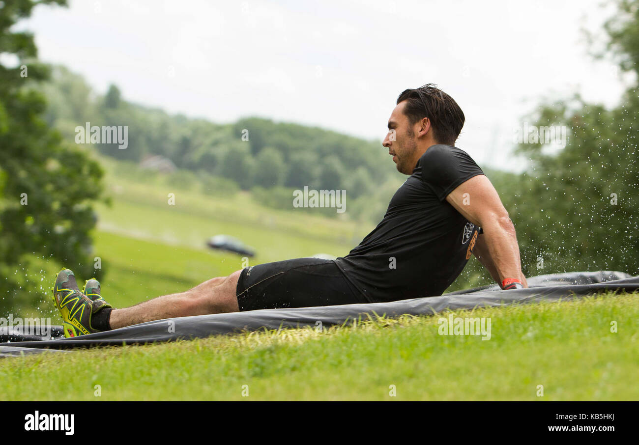 Strong viking mud race Stock Photo - Alamy