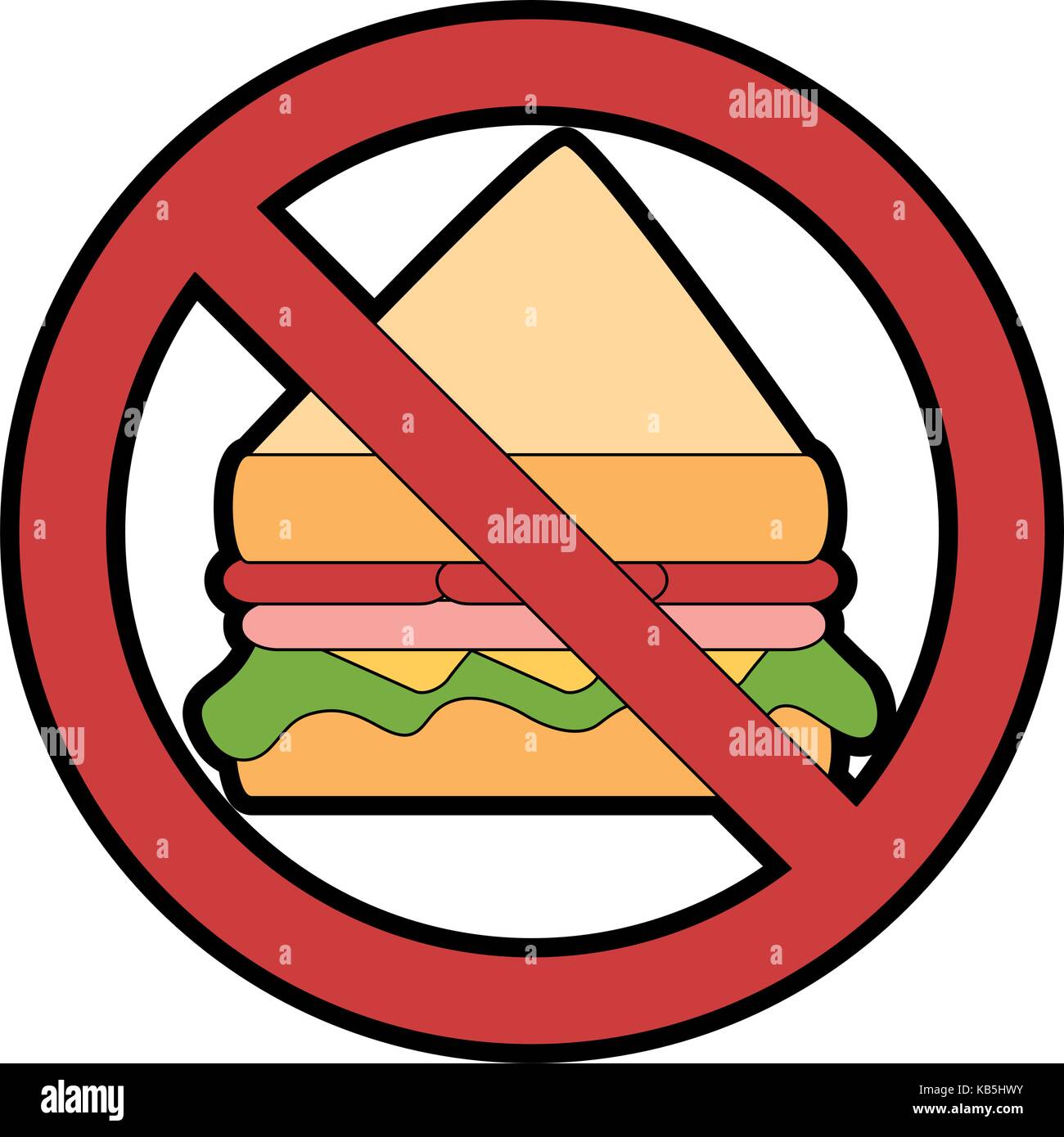 prohibited sandwich fast food icon vector illustration design Stock ...