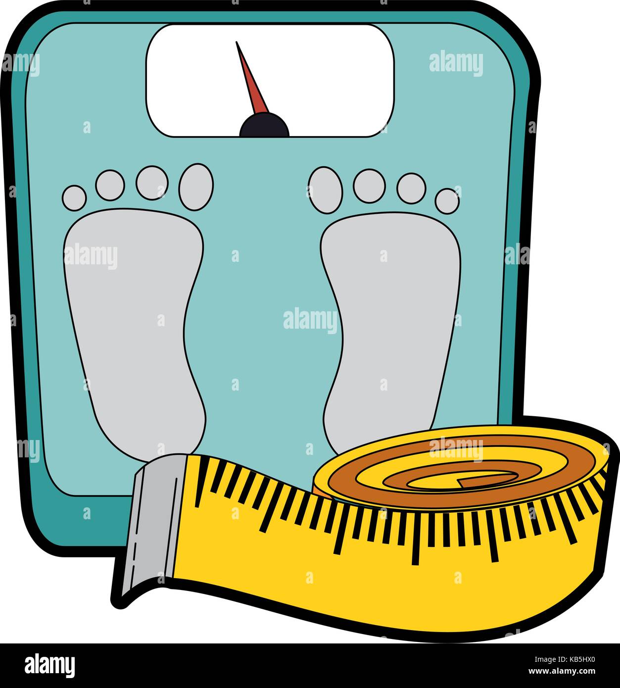 scale weight with tape measure icon vector illustration design Stock ...