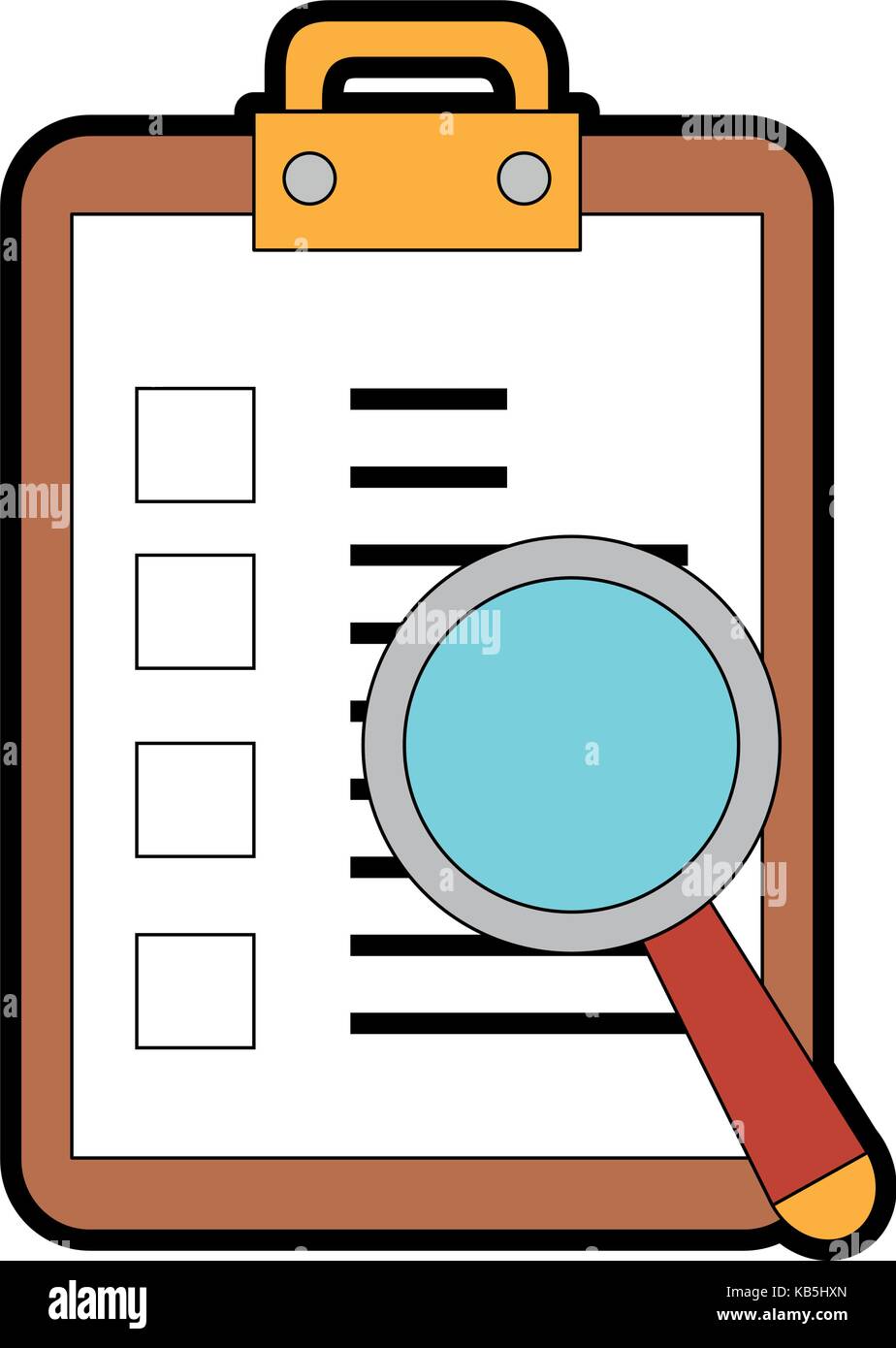 checklist clipboard with magnifying glass vector illustration design ...