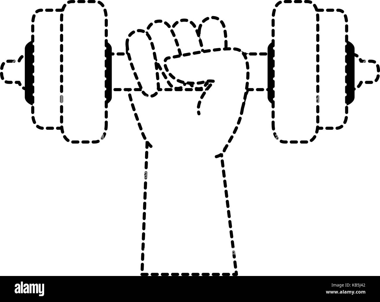 hand human with weight lifting isolated icon vector illustration design ...