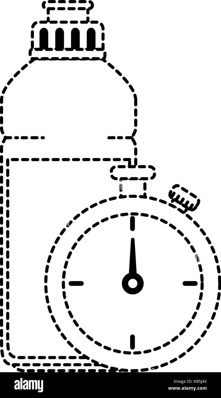 chronometer timer with bottle vector illustration design Stock Vector ...
