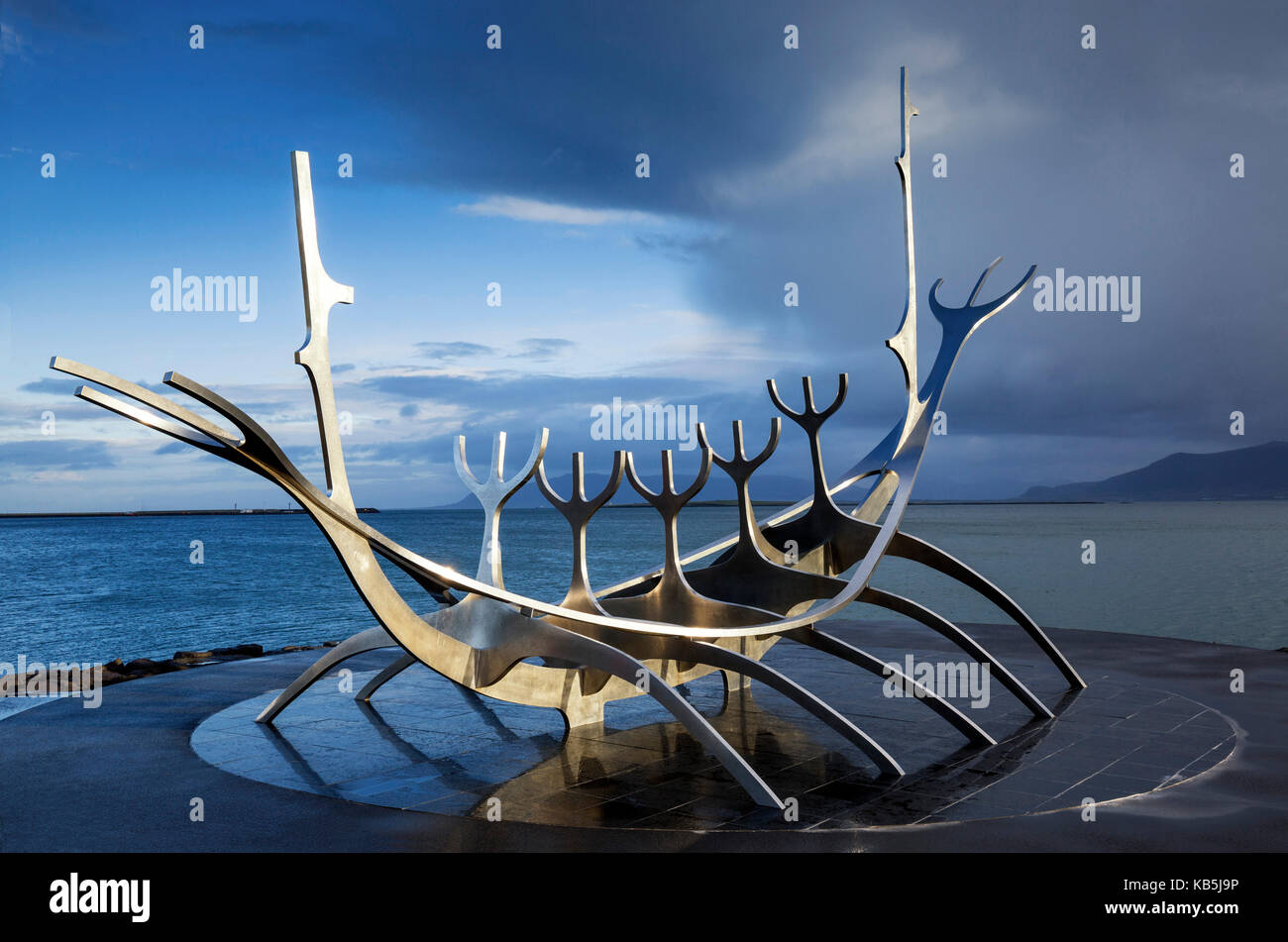Sun Voyager sculpture, Reykjavik, Iceland, Polar Regions Stock Photo ...