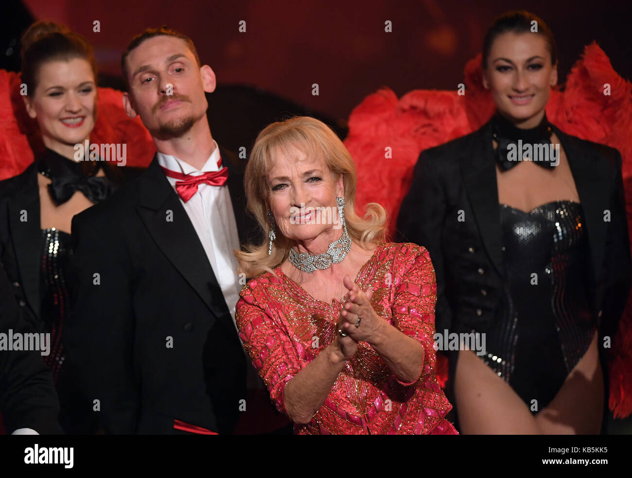 Austrian singer and actress Dagmar Koller performs during the recording ...