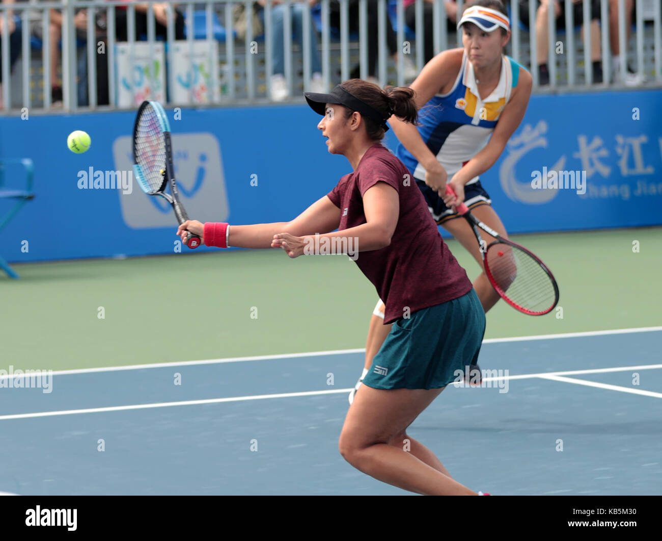 Wuhan, China's Hubei Province. 28th Sep, 2017. Peng Shuai of China and ...