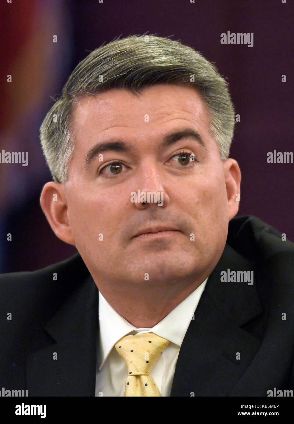 United States Senator Cory Gardner (Republican of Colorado) listens to ...