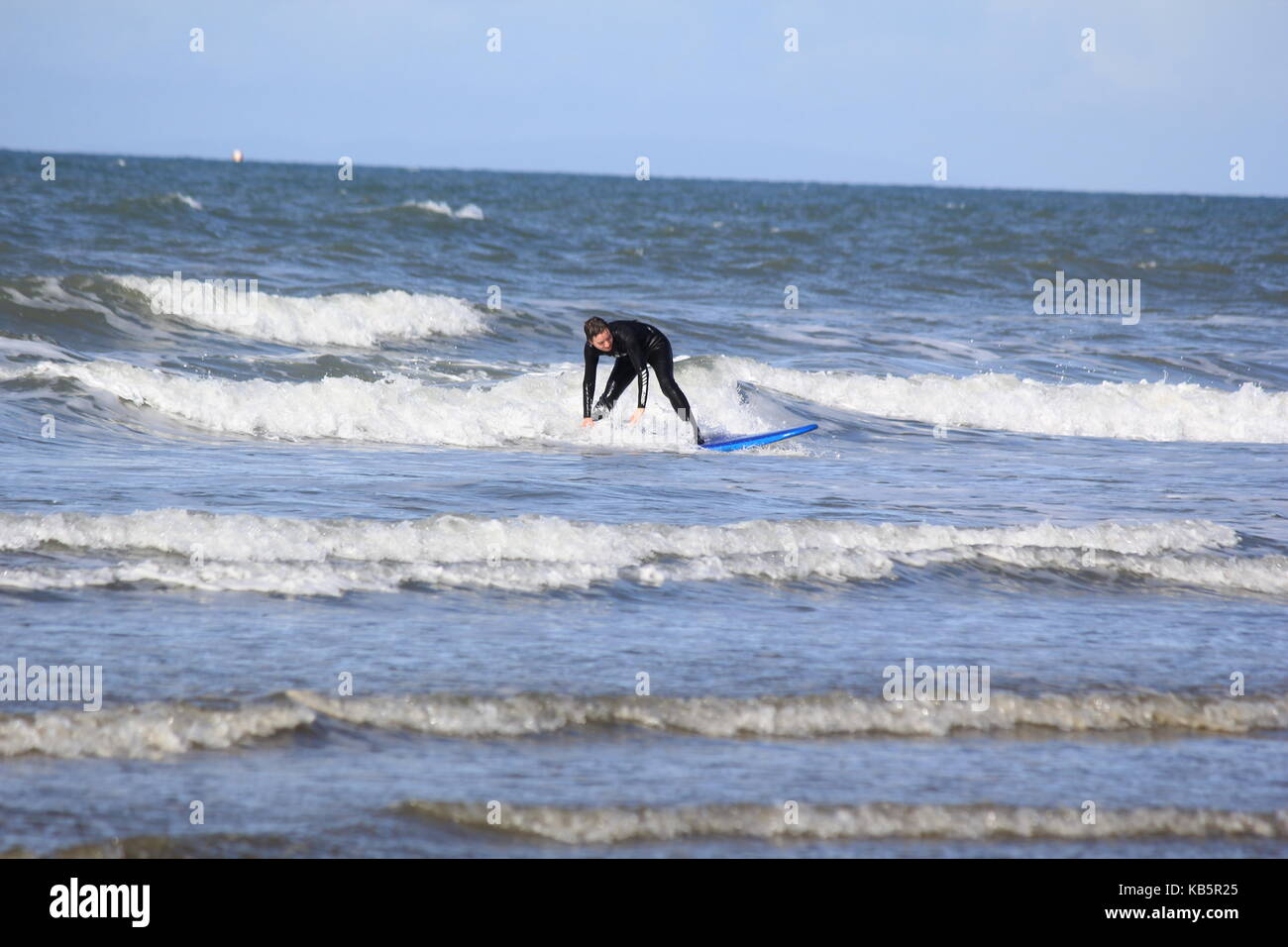 Borth beach Wales Sept 28th 2017 Warm weather on the Welsh coast, a ...