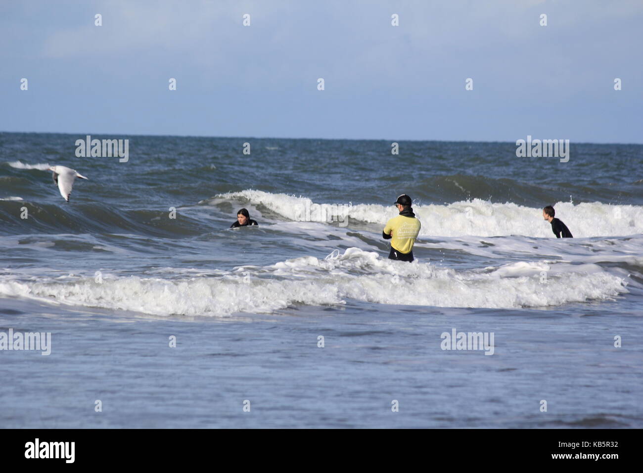 Borth beach Wales Sept 28th 2017 Warm weather on the Welsh coast, a ...