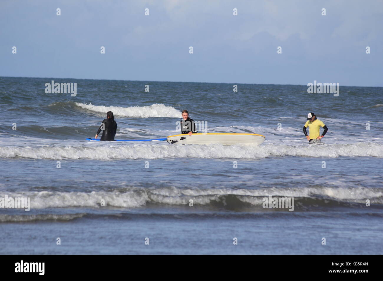 Borth beach Wales Sept 28th 2017 Warm weather on the Welsh coast, a ...