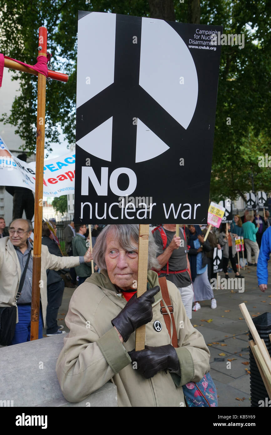 London, England, UK. 28th Sep, 2017. Campaign for Nuclear Disarmament ...