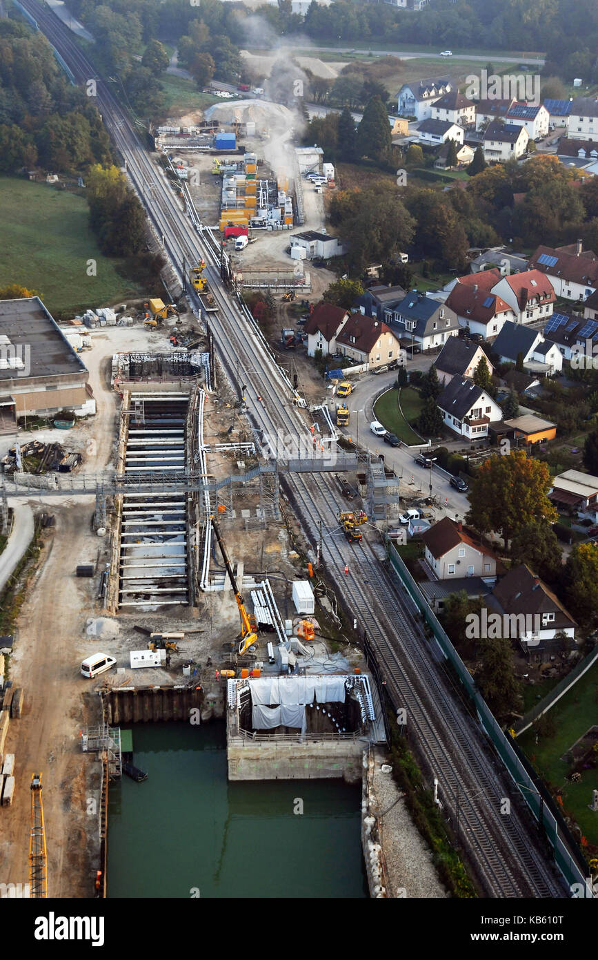 Rastatt, Germany. 27th Sep, 2017. View of the construction site of the ...