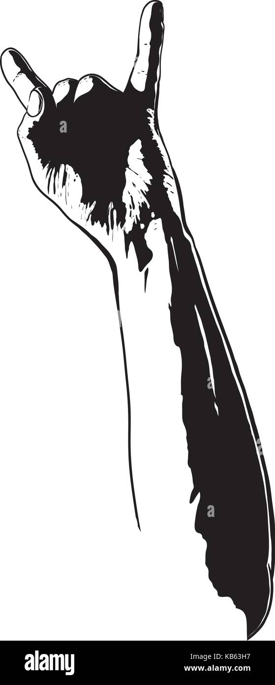 Rock hand sign cartoon hi-res stock photography and images - Alamy