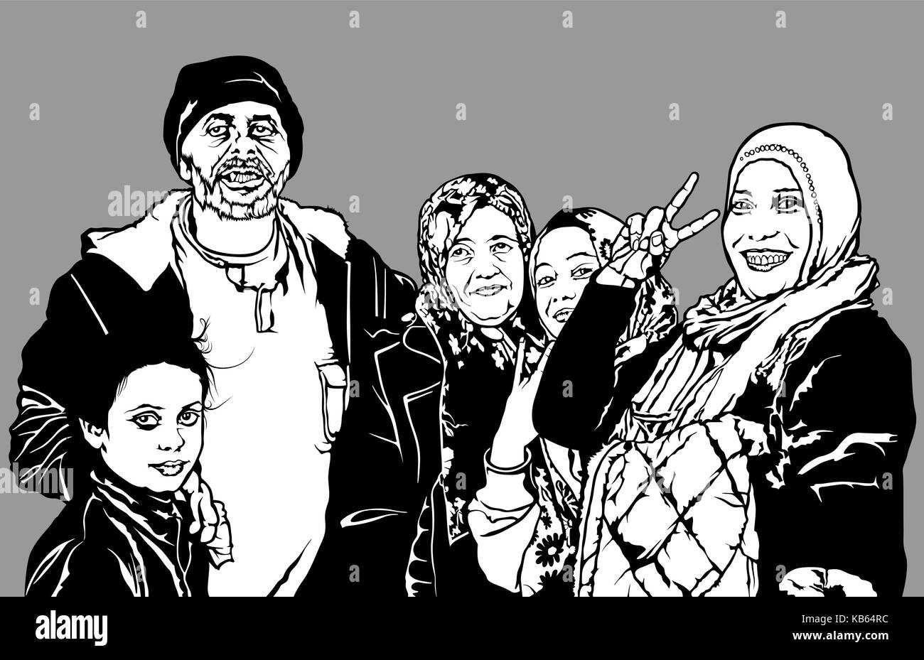 Child drawing refugees hi-res stock photography and images - Alamy