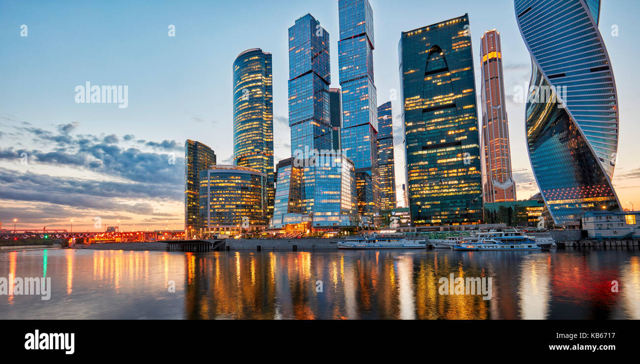 Skyscrapers of Moscow International Business Centre (MIBC), also known ...